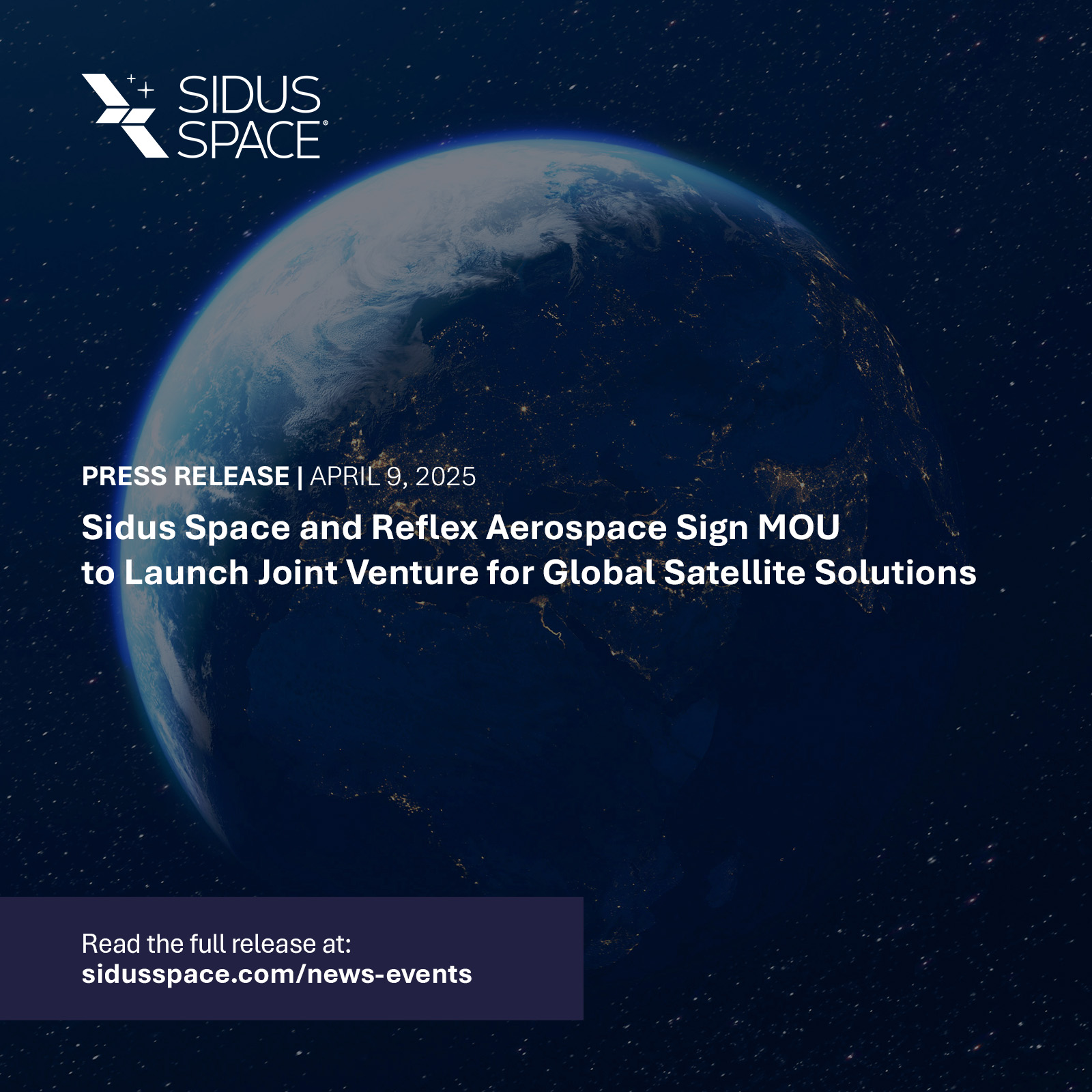 Sidus Space and Reflex Aerospace Sign MOU to Launch Joint Venture for Global Satellite Solutions ...