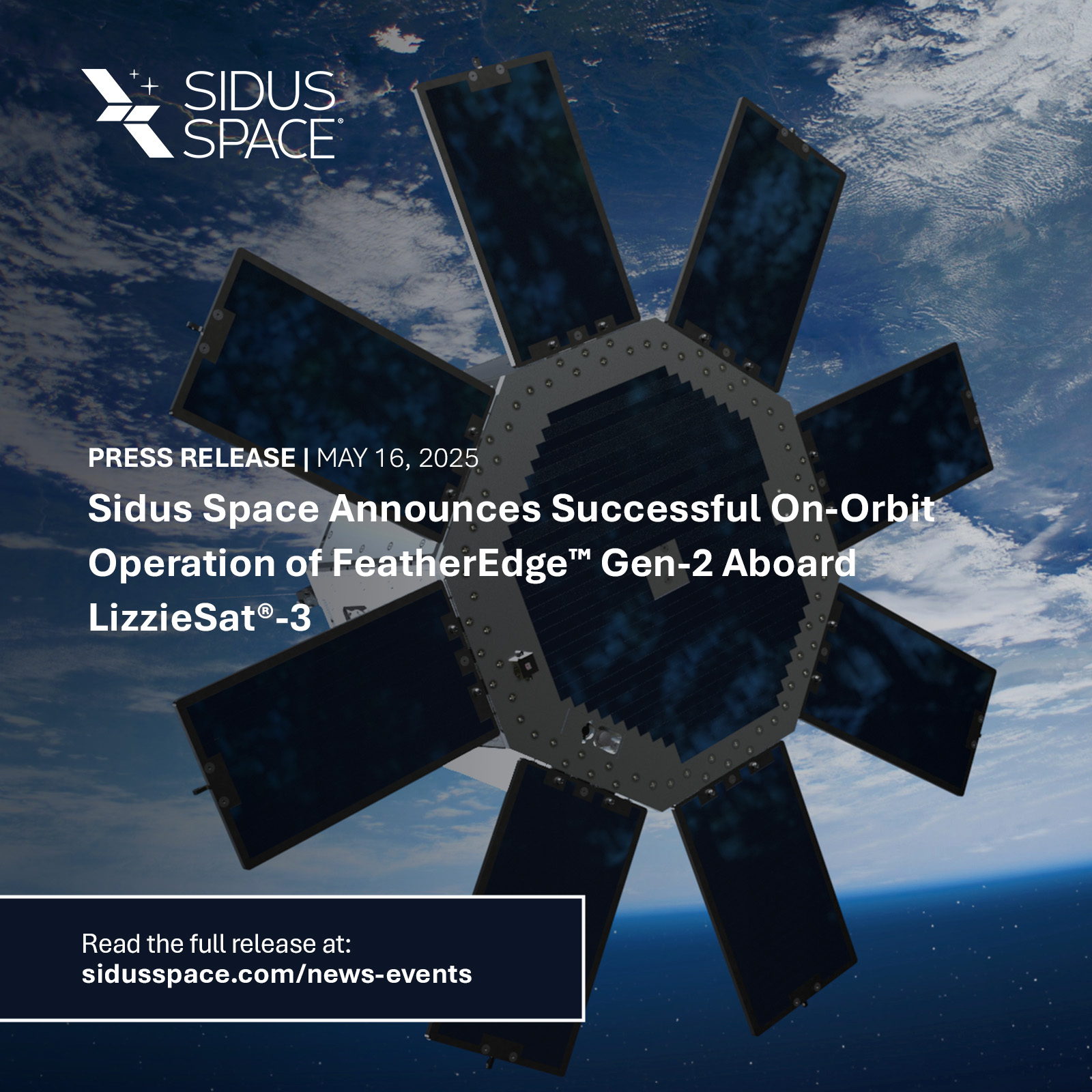 Sidus Space Announces Successful On-Orbit Operation of FeatherEdge™ Gen-2 Aboard LizzieSat®-3 ...